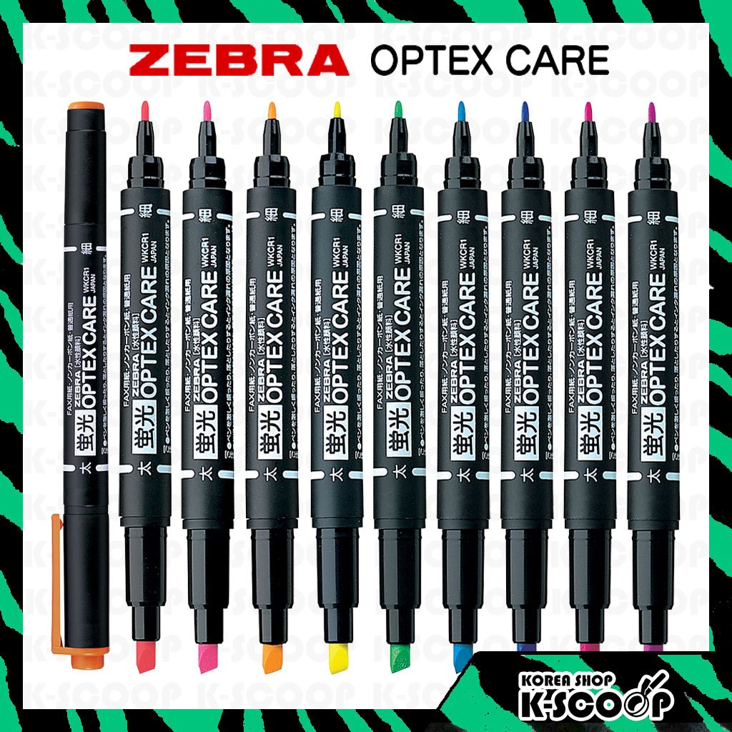 ZEBRA OPTEX CARE Marcador De Ponta Dupla Cor Única WKCR1 | Shopee Brasil