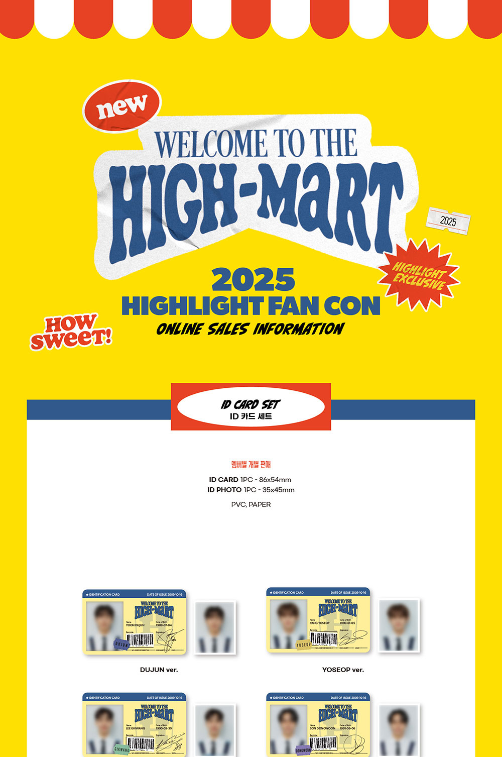 (ID CARD SET) HIGHLIGHT [WELCOME TO THE HIGH-MART] 2025 FAN CON MD ...