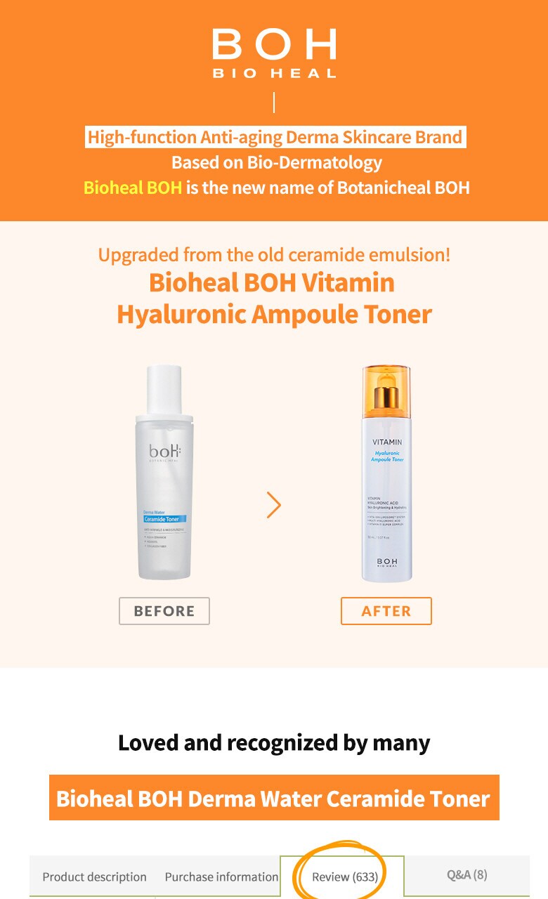 BIOHEAL BOH Toner De Ampola Hialurônica Vitamina 150ml | Shopee Brasil