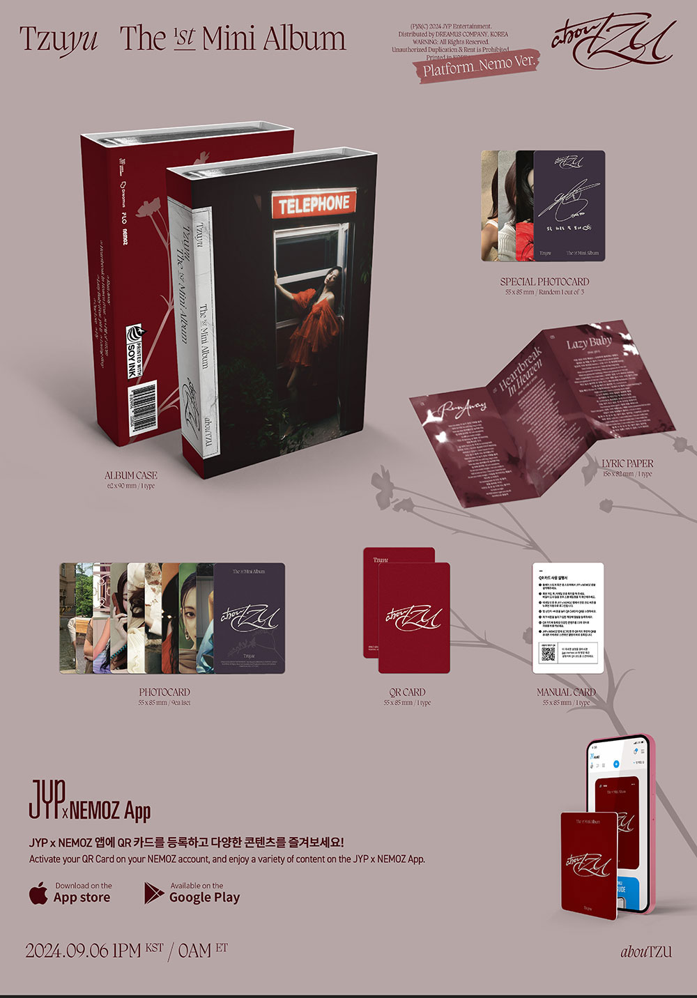 [POB] (Platform_Nemo ver.) TZUYU [abouTZU] 1st MINI ALBUM (6th Sep.2024) | Shopee Brasil