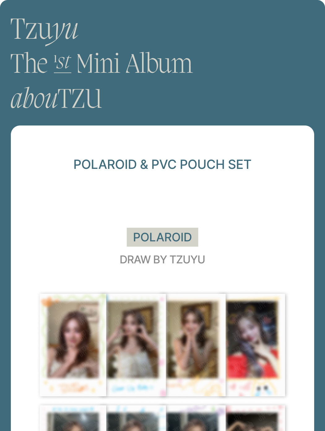 (POLAROID & PVC POUCH SET) TZUYU (TWICE) [abouTZU] 2024 OFFICIAL MD (6th Nov.2024) | Shopee Brasil
