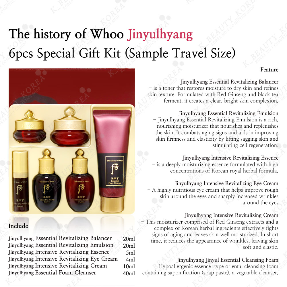 [A História De WHOO] Kit Miniatura Jinyulhyang 6 Peças (Tamanho De ...