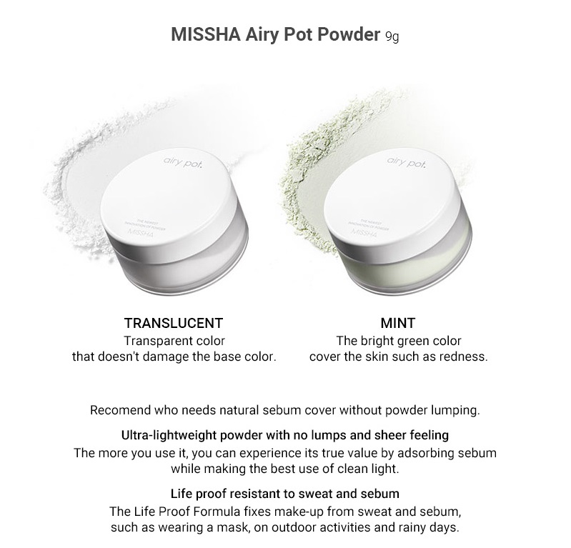 MISSHA Pó Airy/Pacto Airy /Airy Pot Powder /Airy Pot Pact,Pó compacto ...