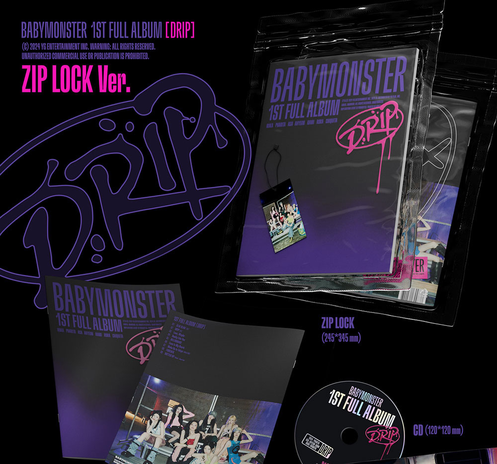(BINDER / ZIP LOCK VER.) BABYMONSTER [DRIP] 1st FULL ALBUM (1st Nov.2024) | Shopee Brasil