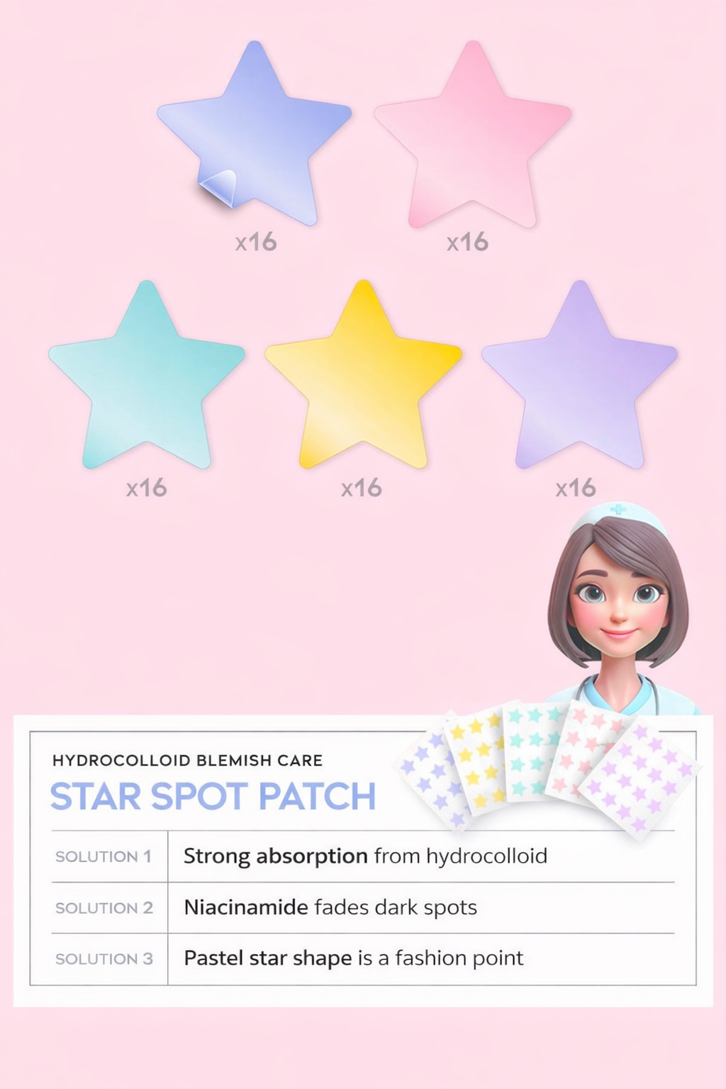 Ootd+ Star Spot Patch (12mm×80P)(16P×5colors) | Shopee Brasil