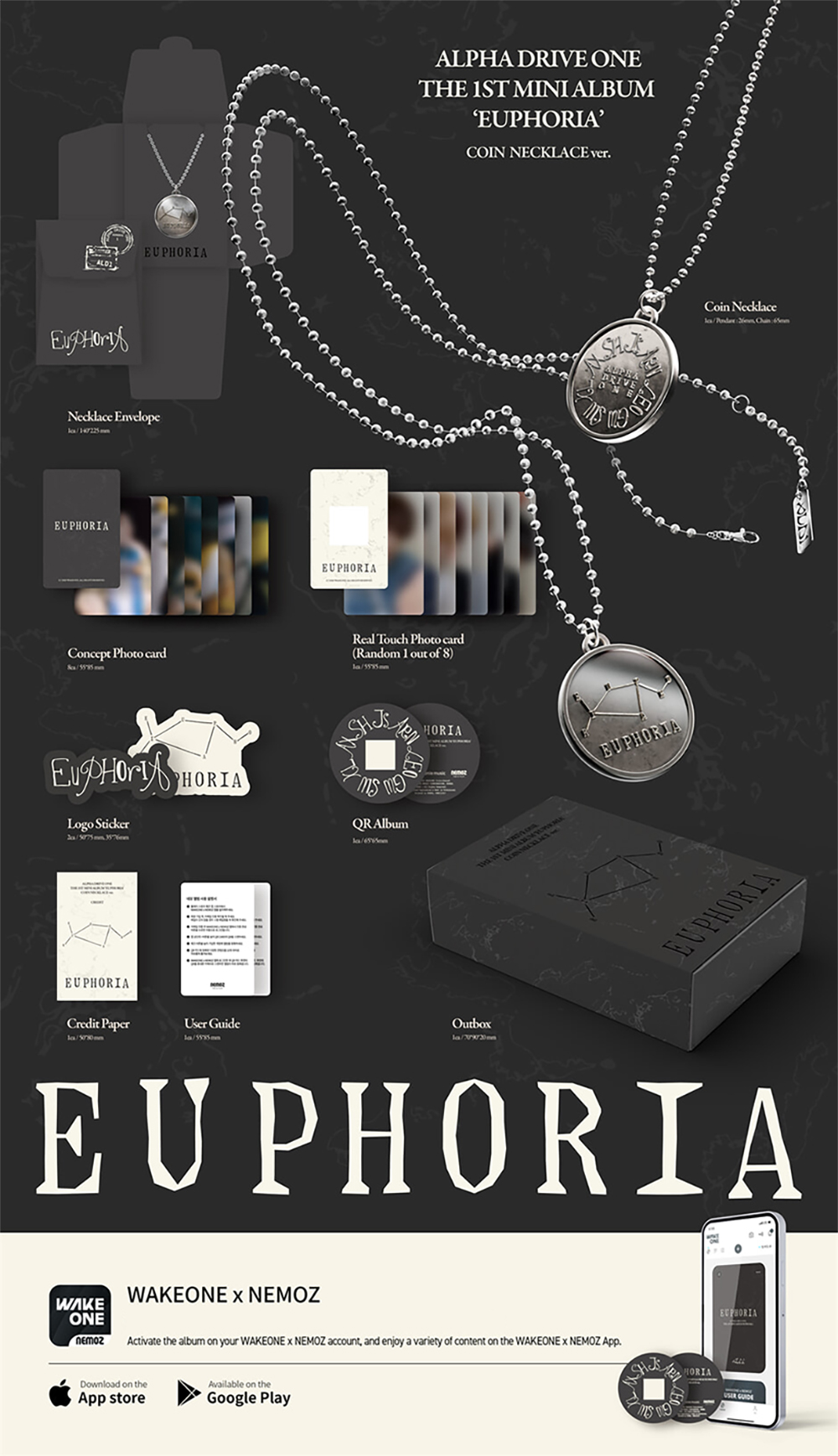 ALPHA DRIVE ONE - 1st Mini Album [ Euphoria ]_Coin Necklace ver ...