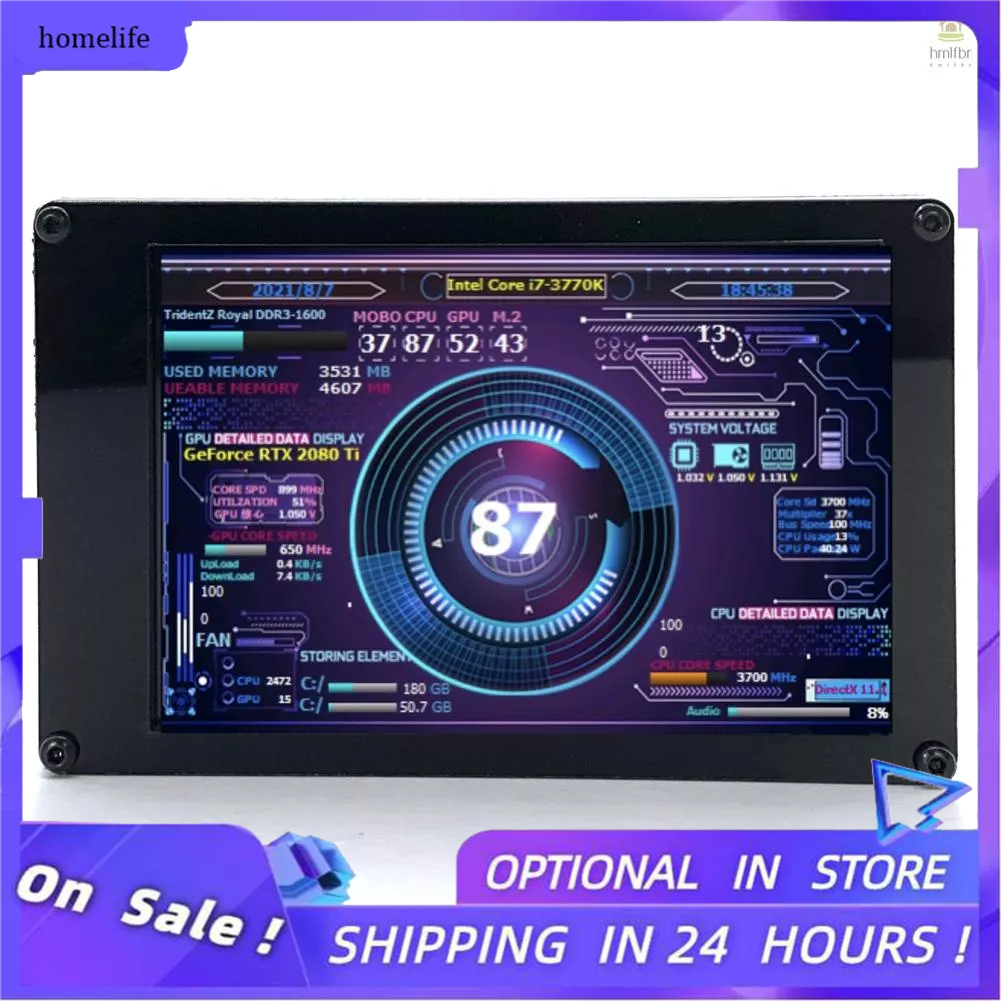 Tela De IPS De 3,5 Polegadas Mini Monitor Horizontal Vertical 360 ...