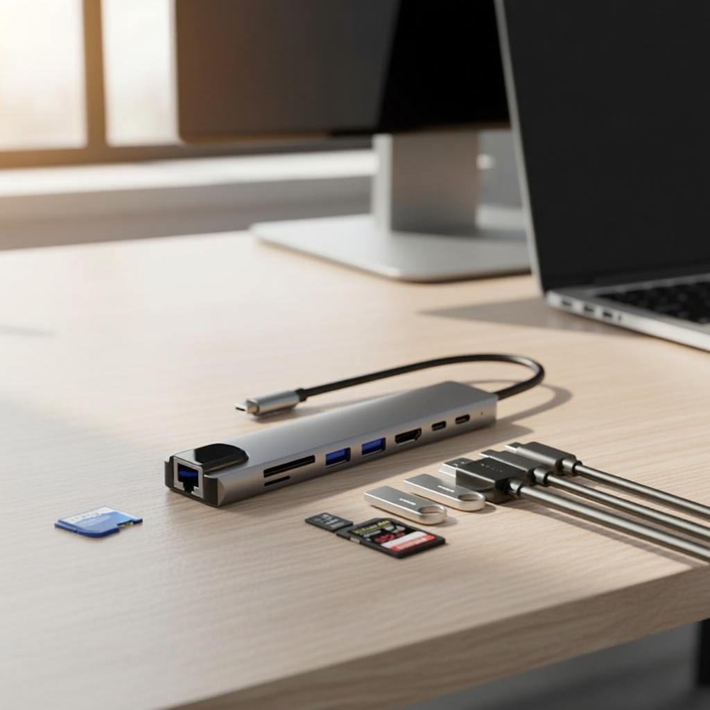 Hub USB-C 8 em 1 com USB, VGA, HDMI 4K, RJ45 e portas duplas 3.0 para ...