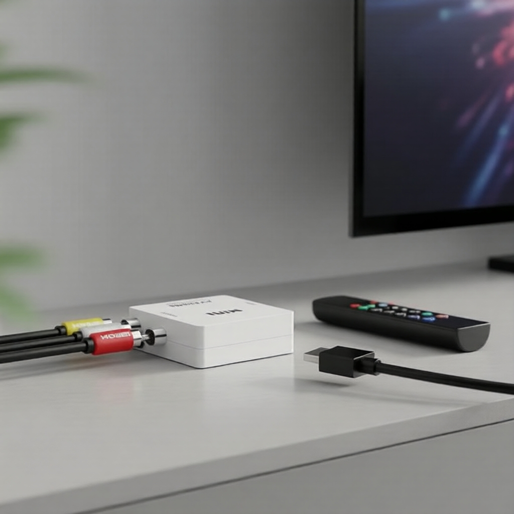 RCA Composite CVBS AV para HDMI 1080P Conversor AV2HDMI Vídeo Áudio ...