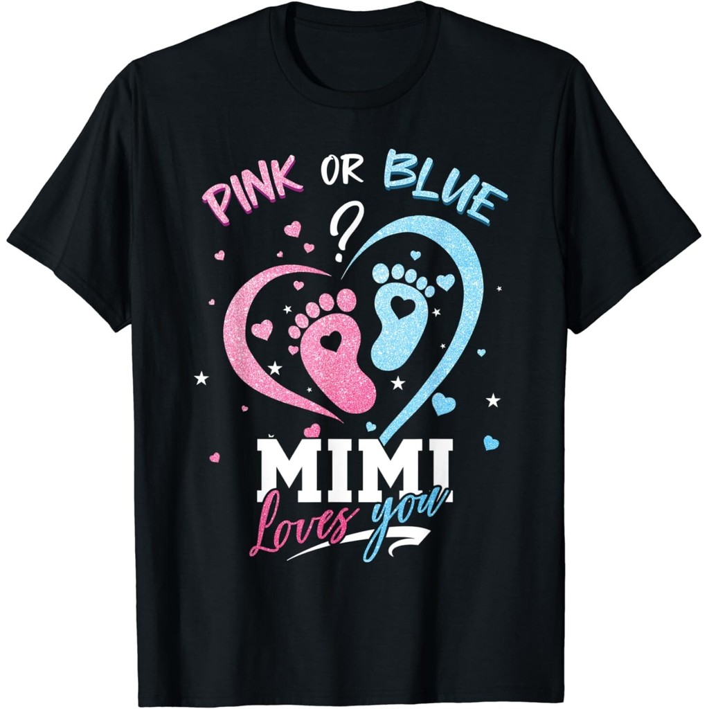Camiseta Mimi Rosa Ou Azul Te Ama Gênero Revela Para Presente De Bebê ...