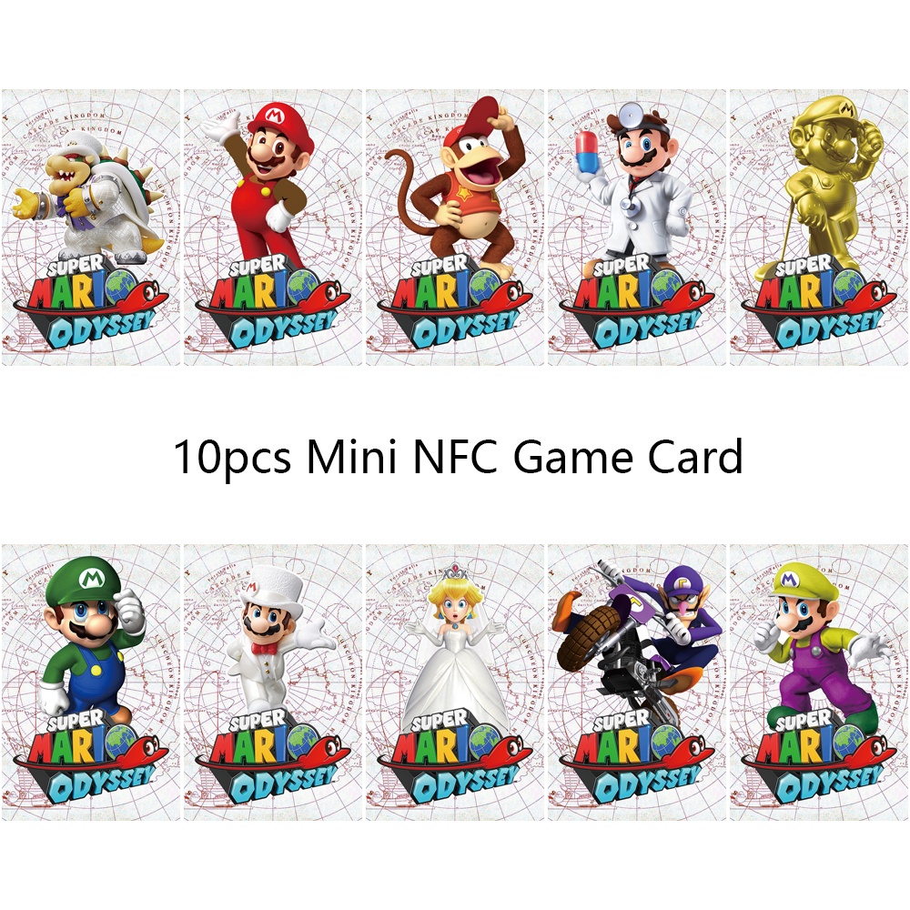 10 Unidades Para Cartões De Jogo De Etiqueta NFC Super Mario Odyssey NS ...
