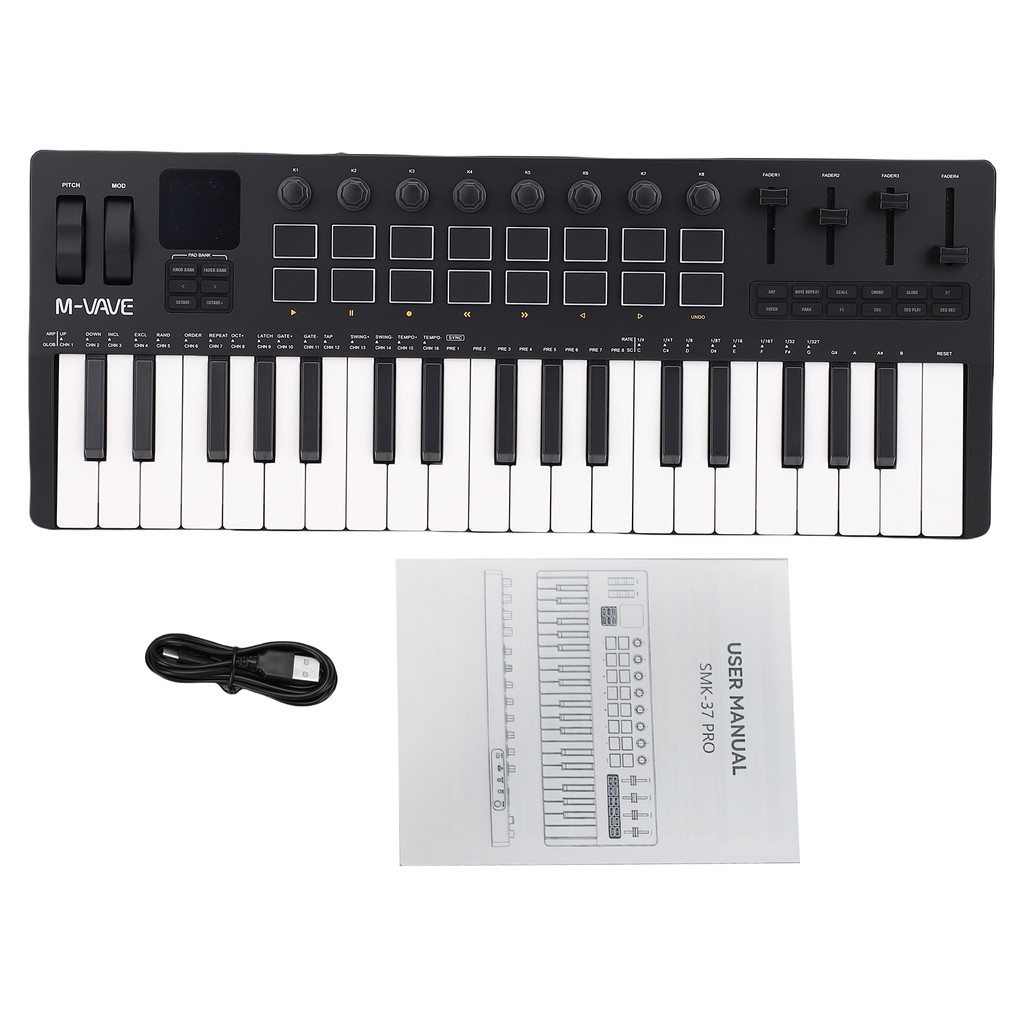 dolebr M-VAVE Controlador De Teclado MIDI De 37 Teclas Com 16 Almofadas ...