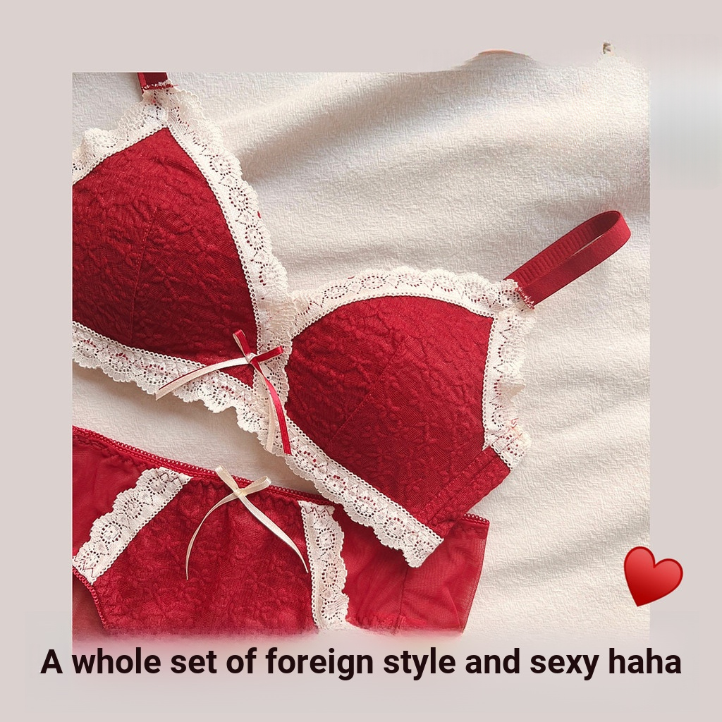 Roupa interior vermelha feminina Benming ano noiva casamento seios ...