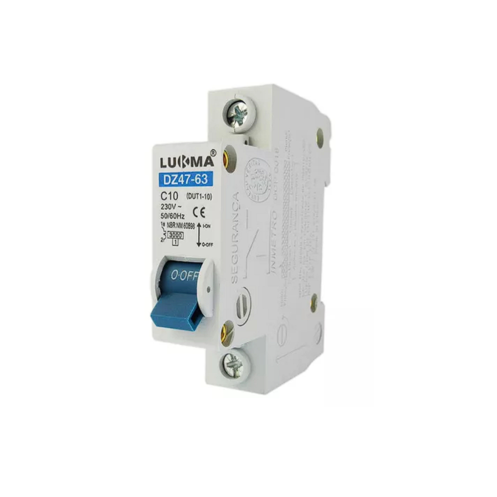 Disjuntor Unipolar Bipolar Tripolar Lukma Din 10A 16A 20A 25A 32A 40A 50a 63A 70A Curva C ...