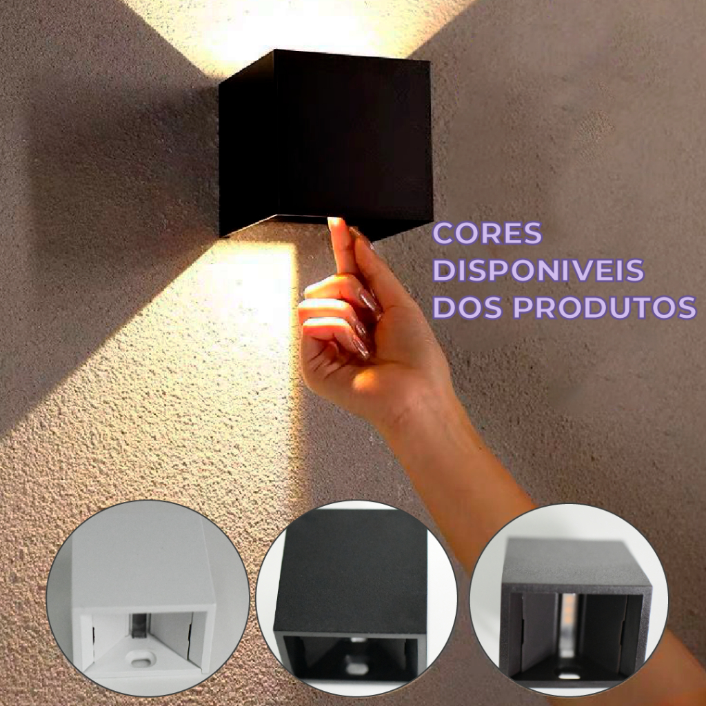 Arandela LED 2W Slim 2 Focos Ajustáveis + Luz Embutida - Modelo Europeu ...