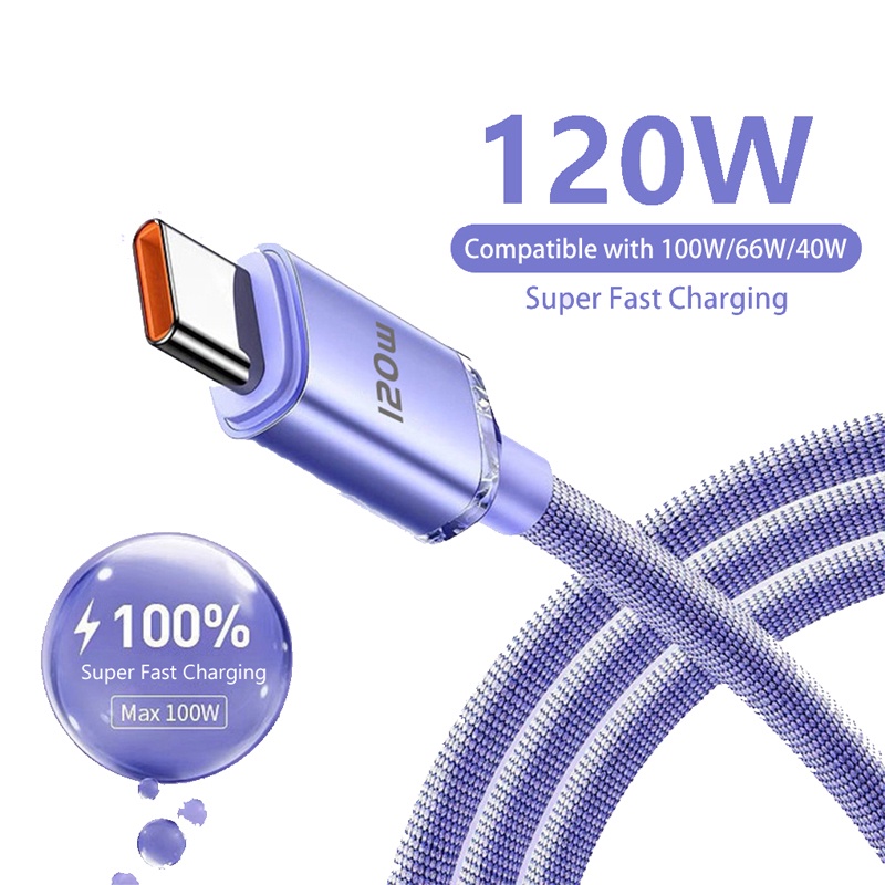 120W 6A Rápido-Carregamento USB Tipo-Cabo De Dados C Para Celulares | Shopee Brasil