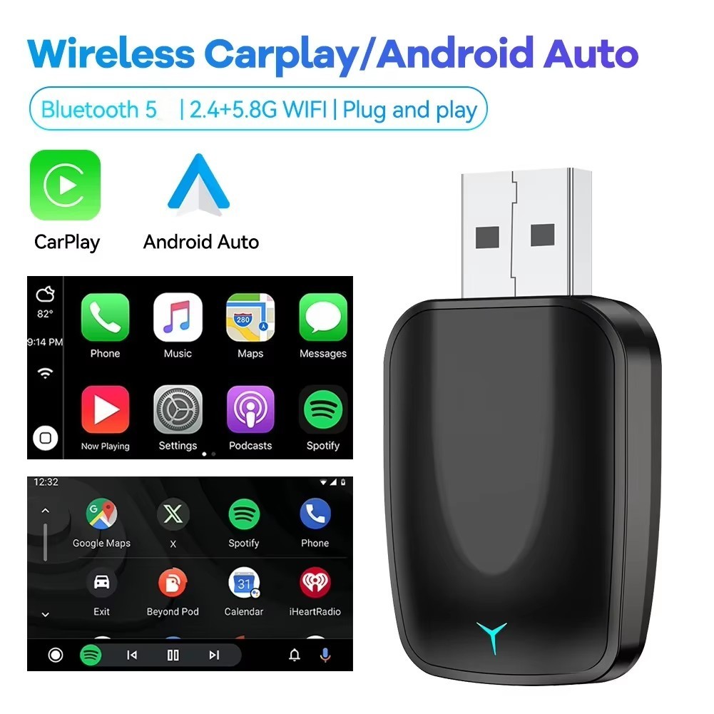 Adaptador CarPlay Sem Fio E Android 2 Em 1-Smart Box Com Conexão Rápida WiFi De 5 Ghz | Shopee ...