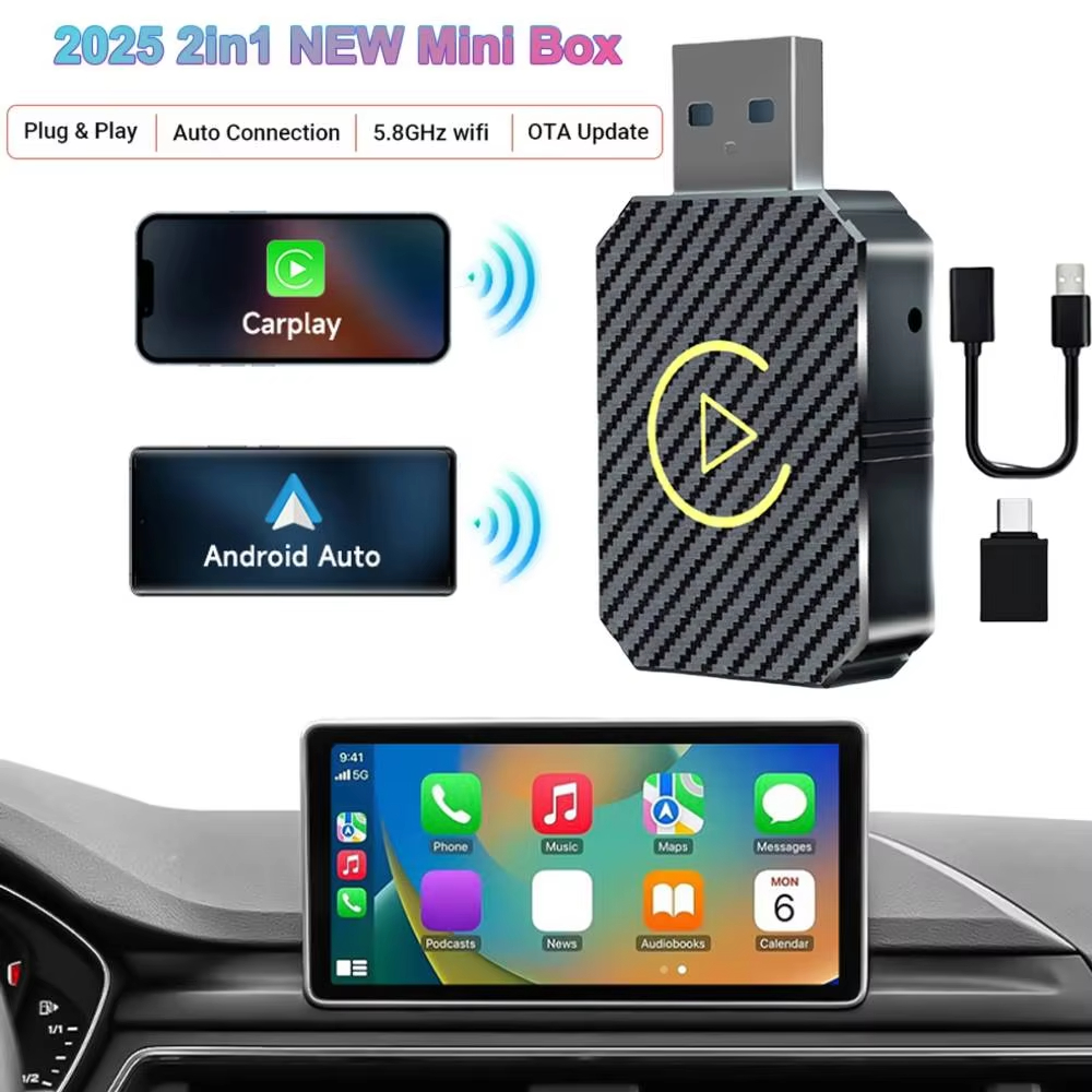Adaptador Automático Sem Fio Inteligente CarPlay Android Dongle Plug & Play Para Sistemas ...