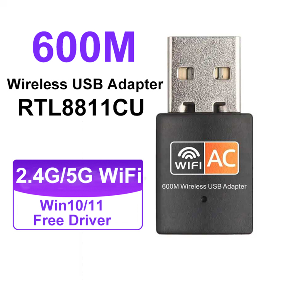 Adaptador Wi-Fi Bluetooth 600 Mbps Dual Band Antena USB 2,4 GHz e 5 GHz Cartão de Rede Sem Fio ...
