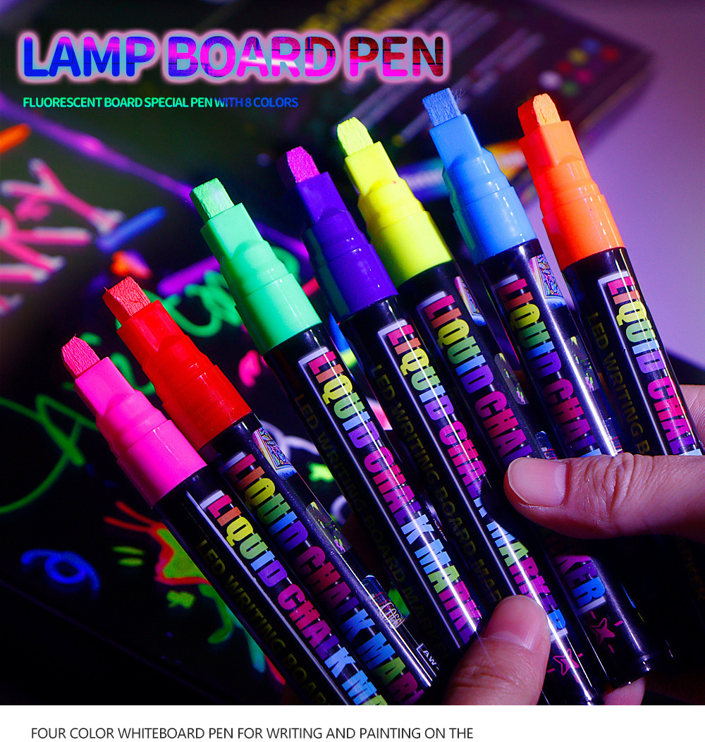 Canetas De Giz Líquido Inglês Tcuo 6/8 Cores , Marcação Fluorescente ...