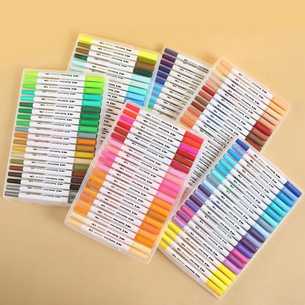 Novo Kit de Canetas de Lettering de Escovinha 12/24/36 em Um e Caneta ...