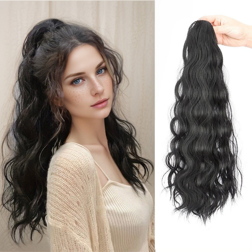 Extensões De Cabelo De Rabo De Cavalo Encaracolado Crespo De 60 Cm Com ...