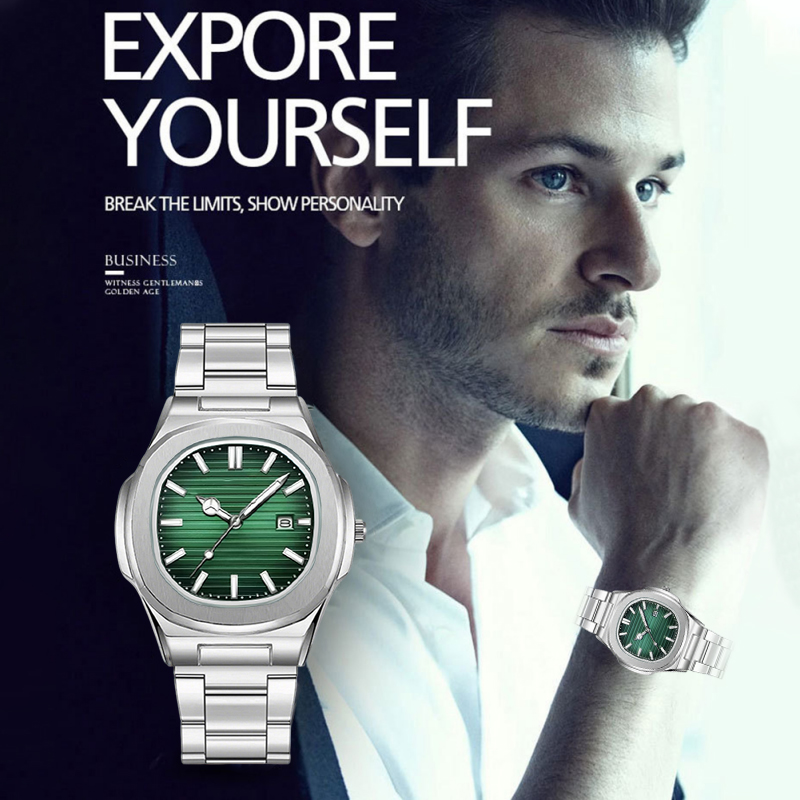 Relógio Masculino Com Movimento De Quartzo , Aço Inoxidável Impermeável ...