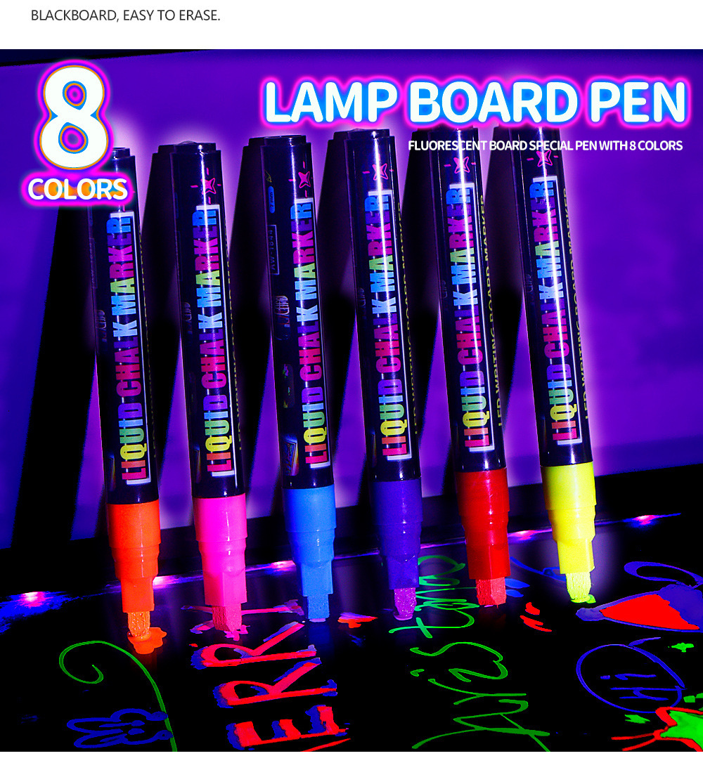 Canetas De Giz Líquido Inglês Tcuo 6/8 Cores , Marcação Fluorescente ...
