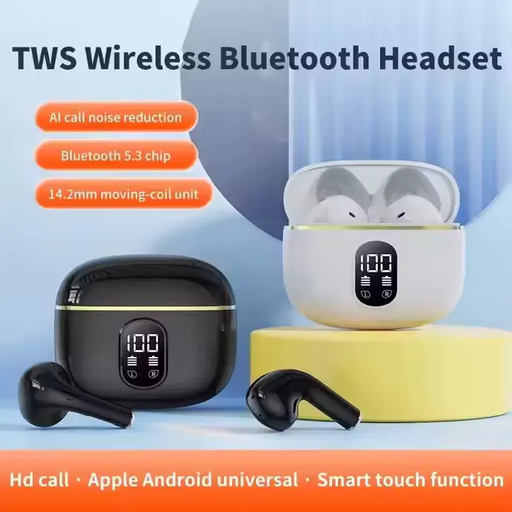 X87 Fone De Ouvido Bluetooth Sem Fio Com Display LED Som Estéreo Controle Toque Microfone V5.3 ...