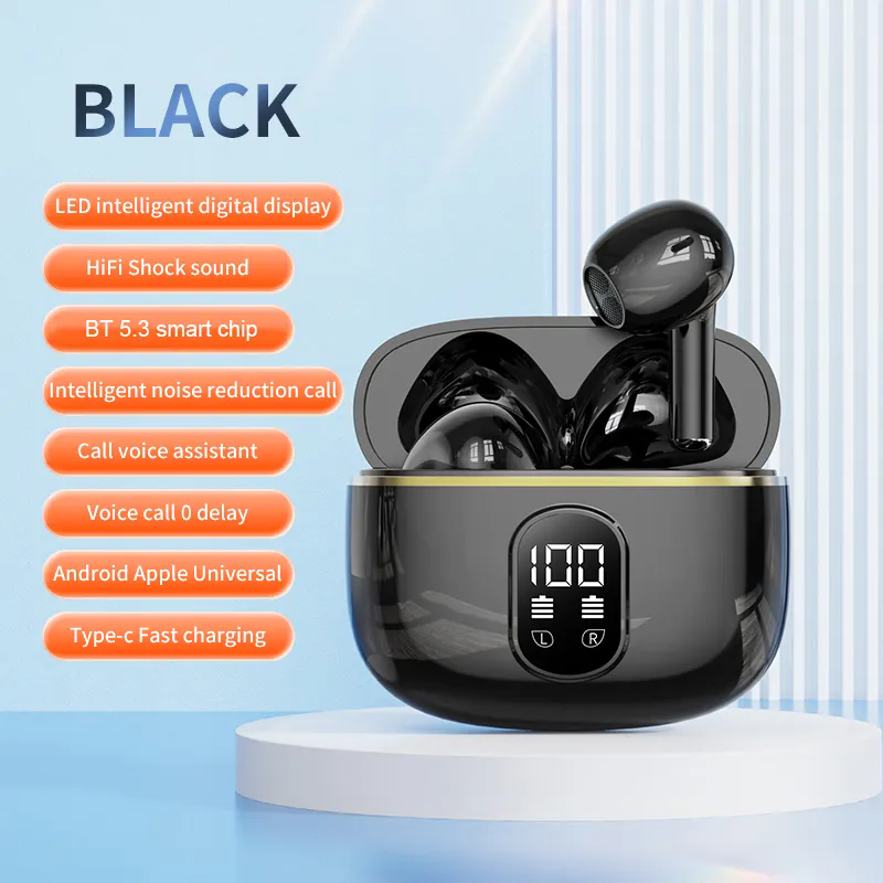 Novos fones de ouvido sem fio X87 com display de LED, som estéreo, controle por toque, X87 V5.3 ...