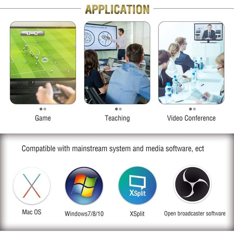 Placa de Captura de Vídeo USB HDMI para Entrada 4K e Saída 1080p para ...