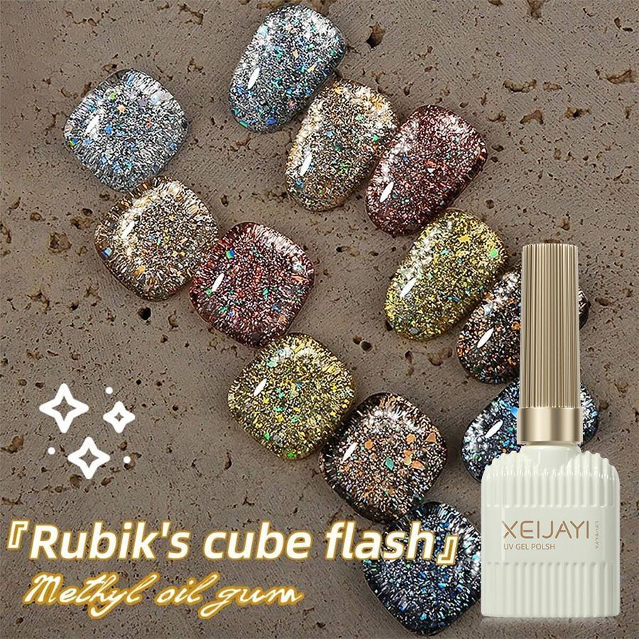 XEIJAYI 6PCS 15ml Glam Up Nails Com A Coleção Holográfica De Diamantes ...