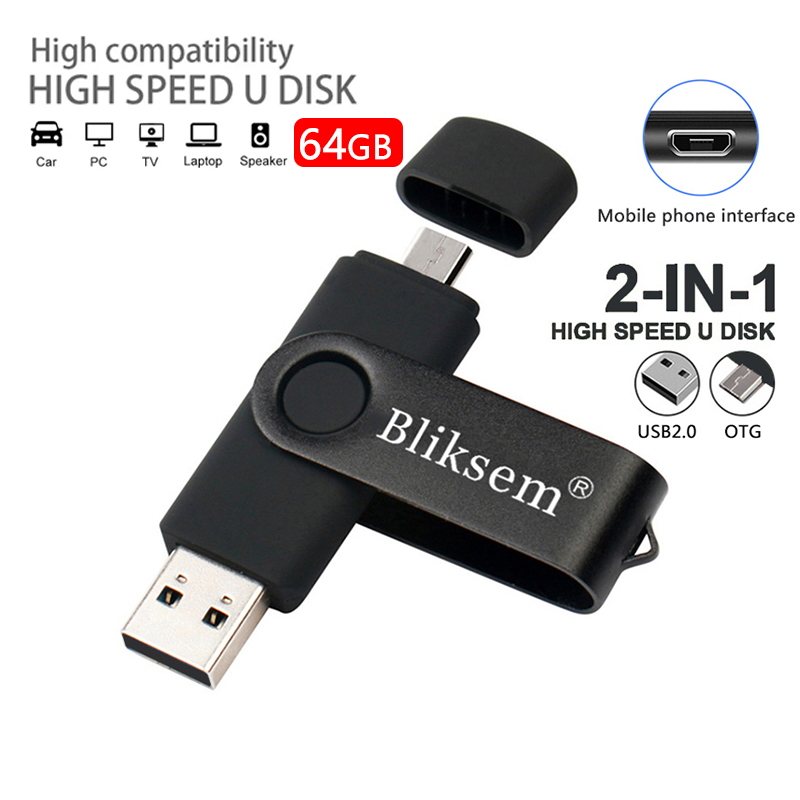 Bliksem original OTG 2 Em 1 pen drive , 360 ° Rotativo , Adequado Para Telefones Celulares E ...