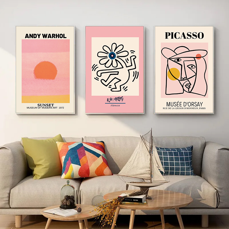 Galeria Wall Art Set Of 3 Impressões , Picasso Print , Andy Warhol ...