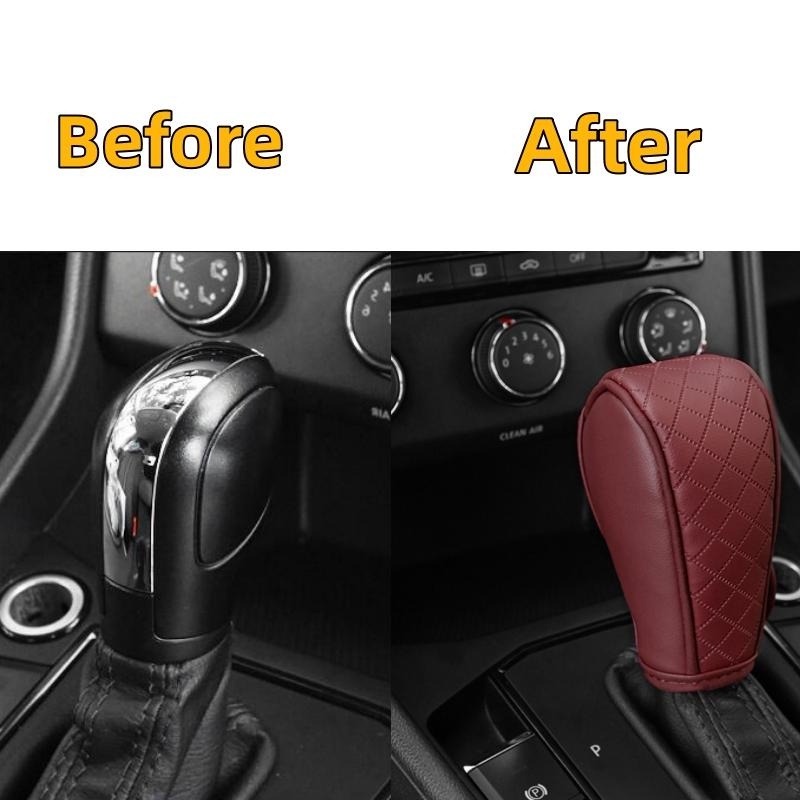 1Pcs Universal Car Shift Handle Cover PU Couro Antideslizante Tampa ...