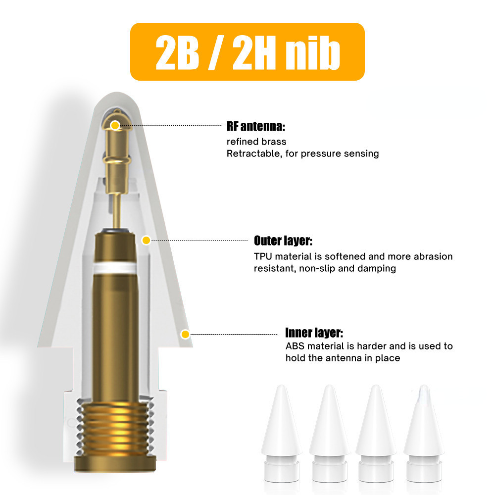 Pontas De Lápis Para Apple Pencil Pro 1 2 Geração USB C Substituição ...