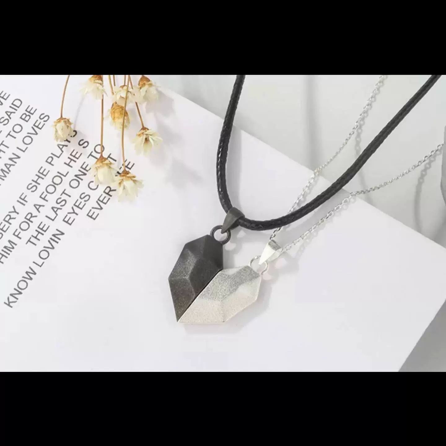 Conjunto De Colar De Casal De Coração Magnético Combinando Com Corrente ...