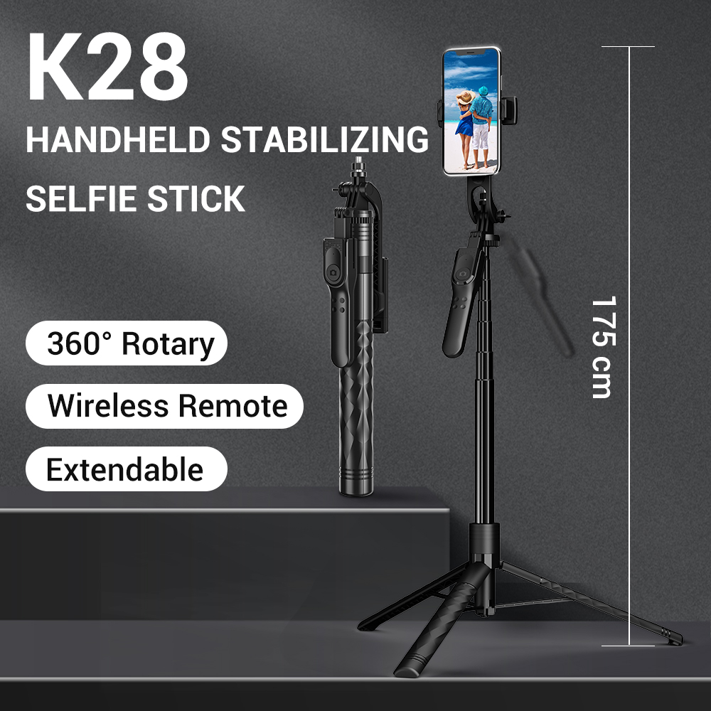 K K K28 Telefone celular Bluetooth Selfie Stick Estabilizador de Enchimento de Luz de Mão ...
