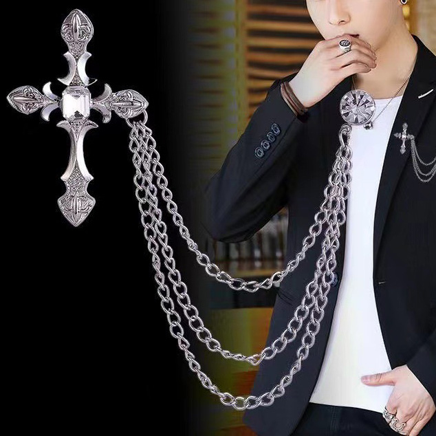 Broche De Cruz Vintage Para Homens , Alfinete De Lapela Retrô Com ...