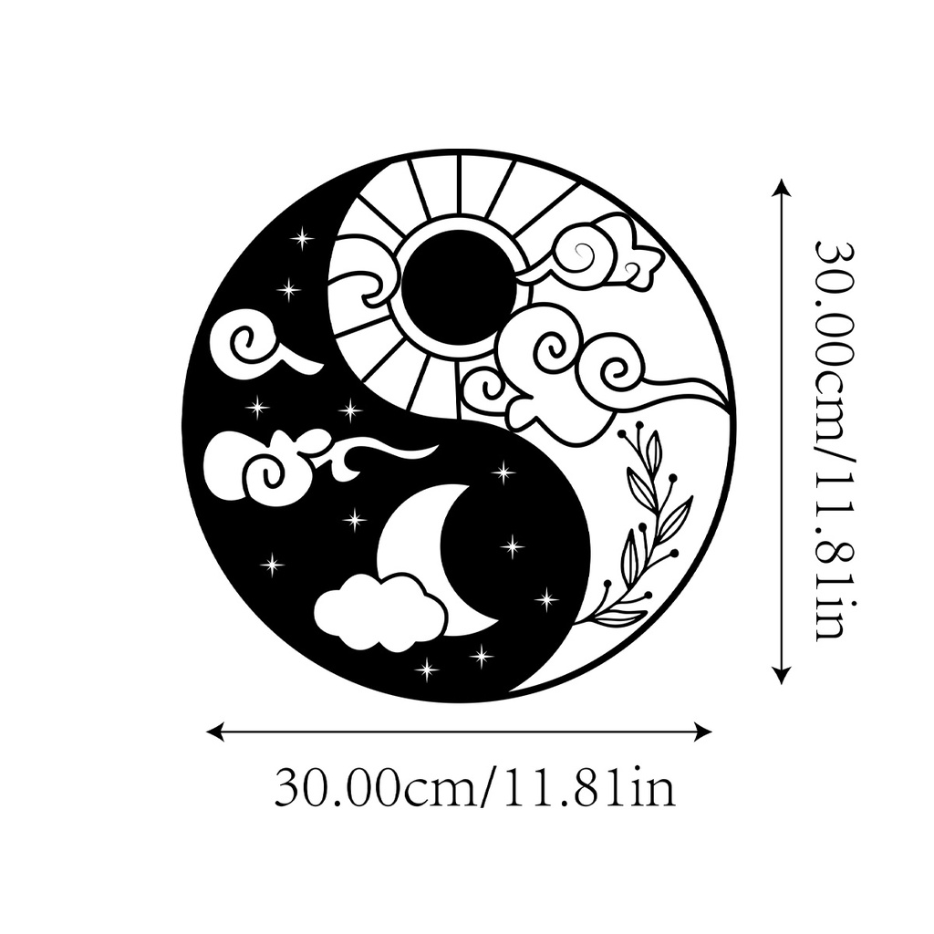 1pc , Decoração De Parede Metálica Natural Do Sol E Da Lua Home Office ...