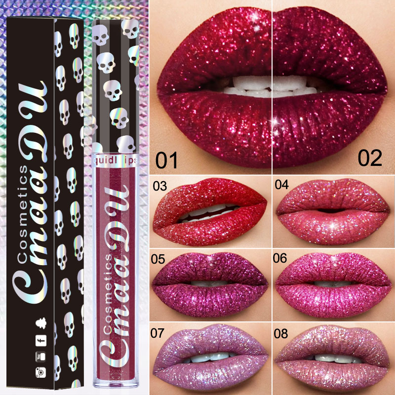 CmaaDu Cmaaadu 8-Colour Laser Skull Lip Gloss Hidratante De Longa ...