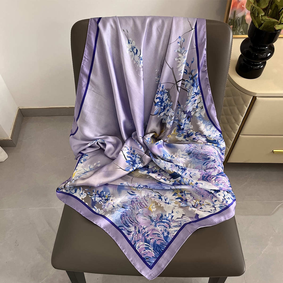 Primavera pintura a óleo / cachecol de seda feminino / moda seda ...