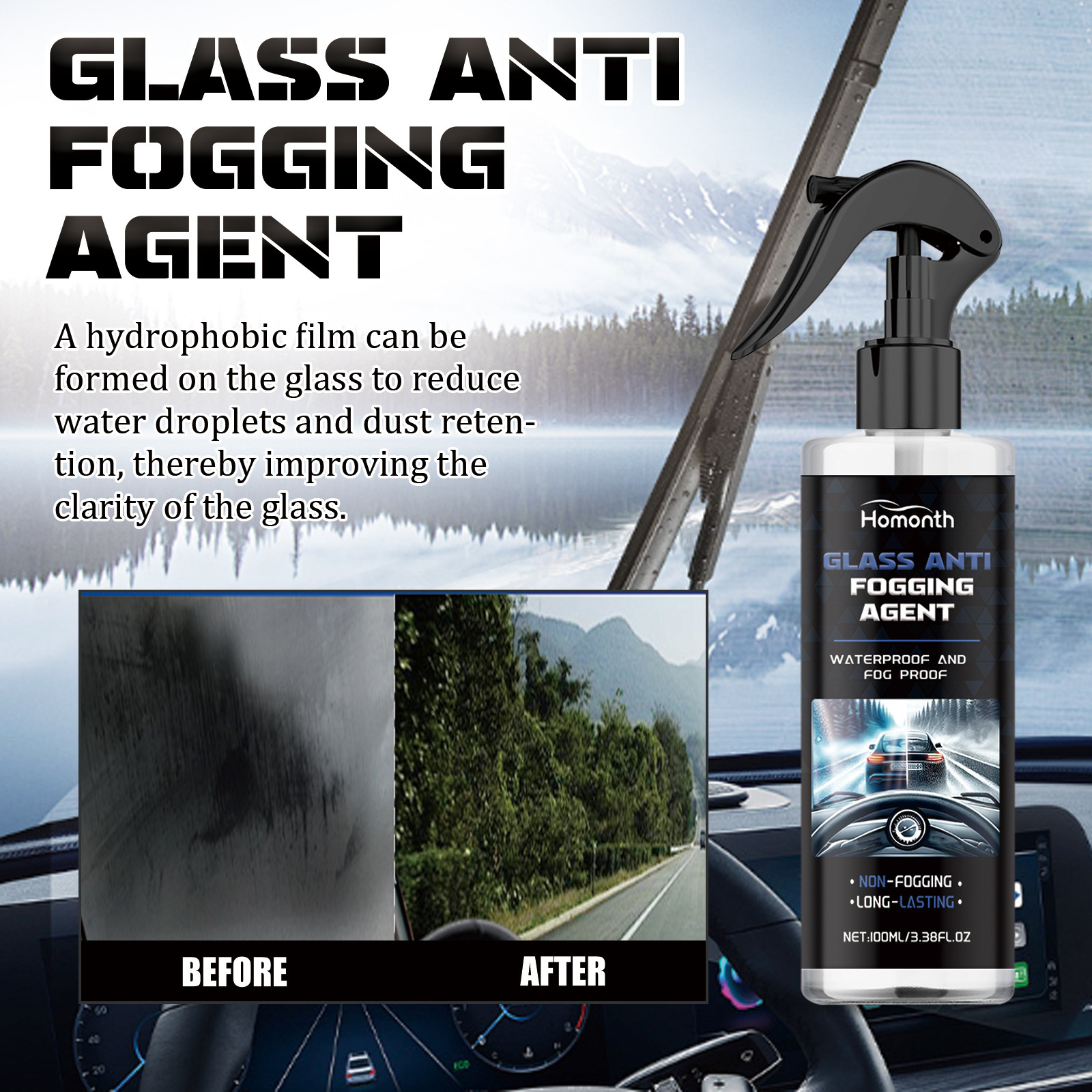 Homonth Automóvel Antiembaçante spray Pára-Brisas De Carro Agente De ...