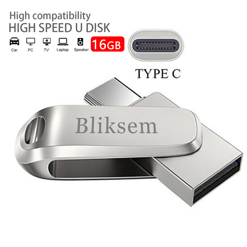 Bliksem original 16GB Tipo C 2 Em 1 De Memória De Alta Velocidade , Pen ...