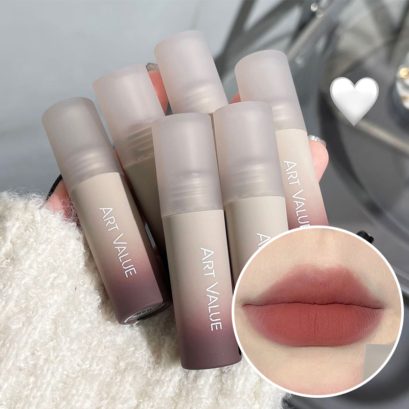 Leite Café Veludo Lama Labial Mate Lama Labial Mate Maquiagem de Outono ...