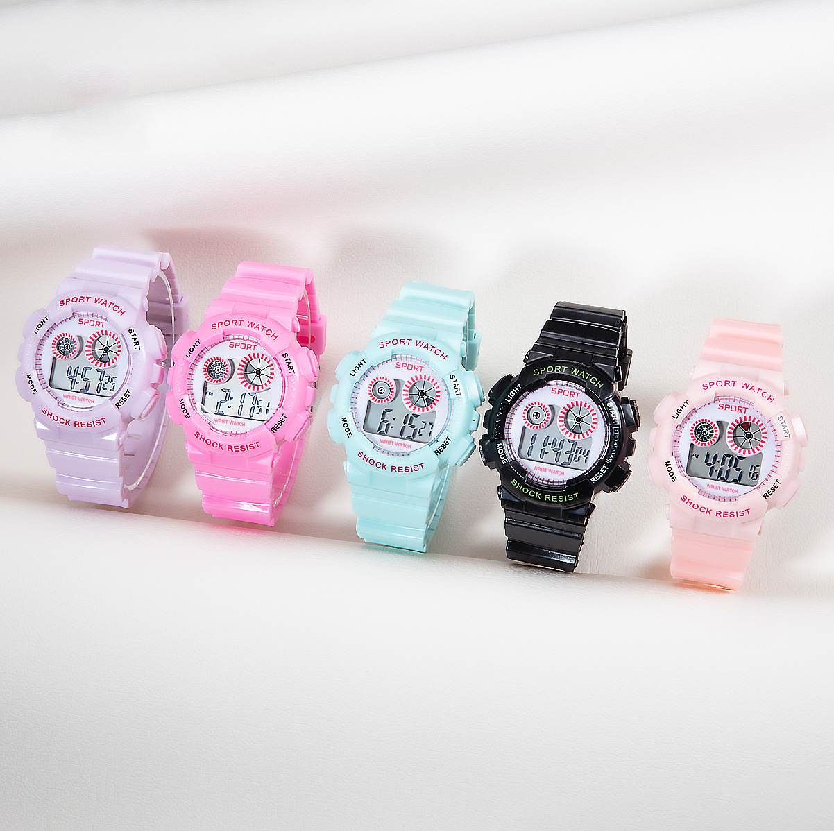 Unisex Round Electronic Watch Student Relógio Eletrônico Multifuncional ...