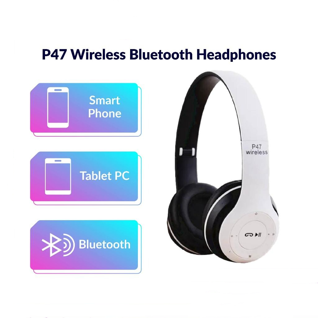 P47 Fone De Ouvido Bluetooth Sem Fio P47 Fon Gaming Sobre O | Shopee Brasil