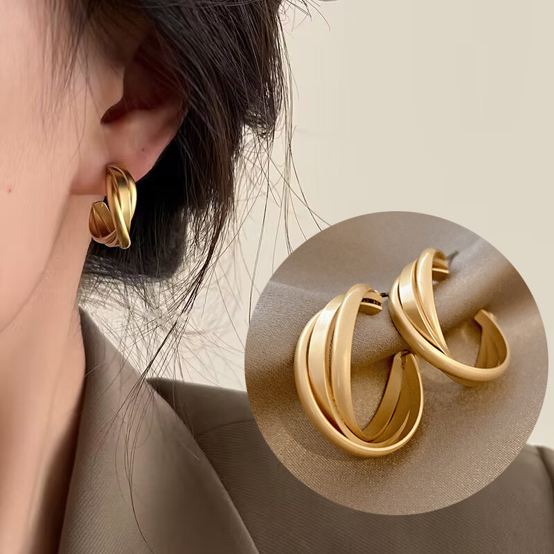 Brinco Coreano Fashion Earring Metal Ear Circle Elegante Brincos Simples Acessórios Para Meninas ...