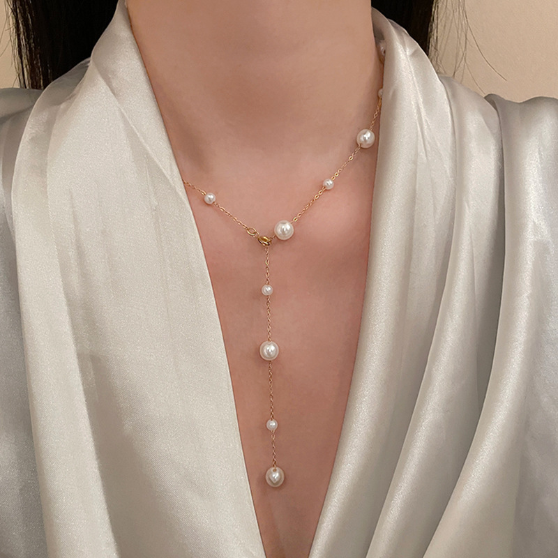 DREJEW Colar Simples E Fresco De Pérolas De Aço Titânio Para Hálito De ...