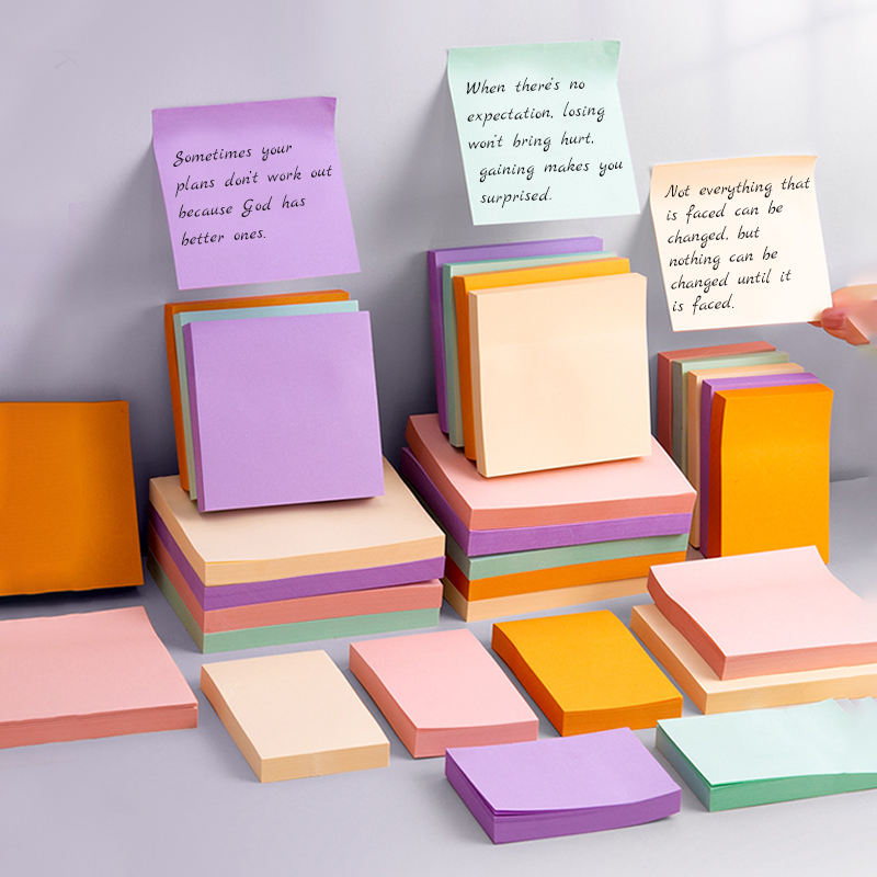 100pcs/76 * 76mm Nota Adesiva Quadrada Colorida Memo A Granel Notas ...